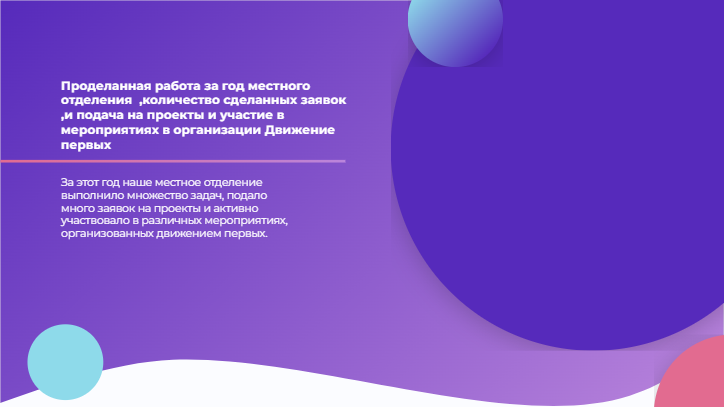 [Презентация] Проделанная работа за год местного отделения ,количество ...