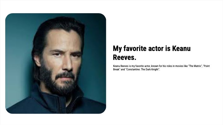 [Презентация] My favorite actor is Keanu Reeves.