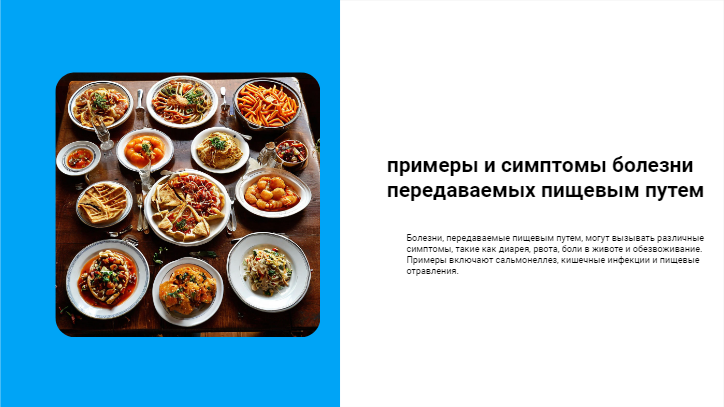[Презентация] примеры и симптомы болезни передаваемых пищевым путем